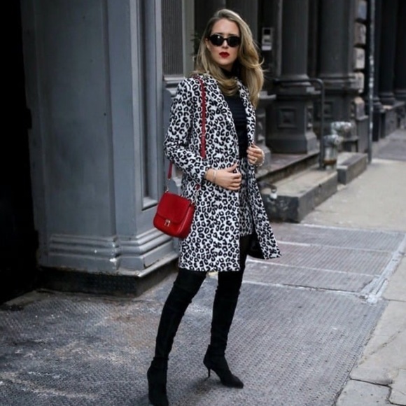 Rachel Zoe | Jackets & Coats | Rachel Zoe Black White Leopard Animal ...